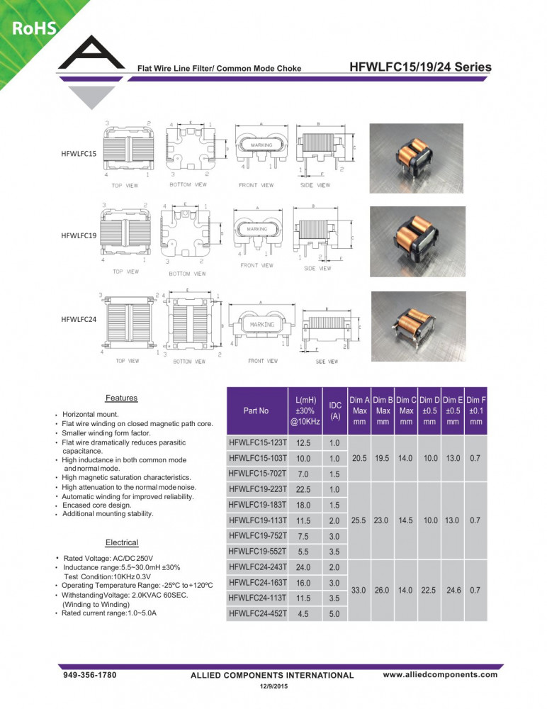 HFWLFC series product documentation page 1