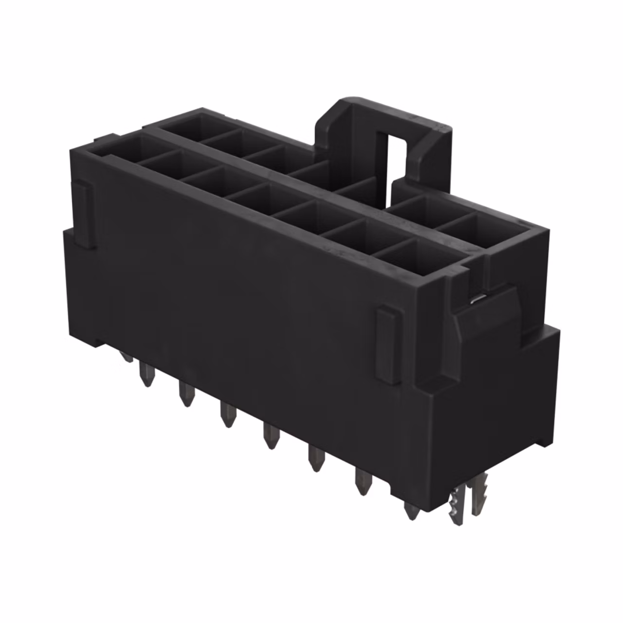 Ultra-Fit Vertical Header, 3.50mm Pitch, Dual Row, 14 Circuits, with Solder Clips, Tin (Sn) Plating, Black, Glow-Wire Capable, Tray for sale