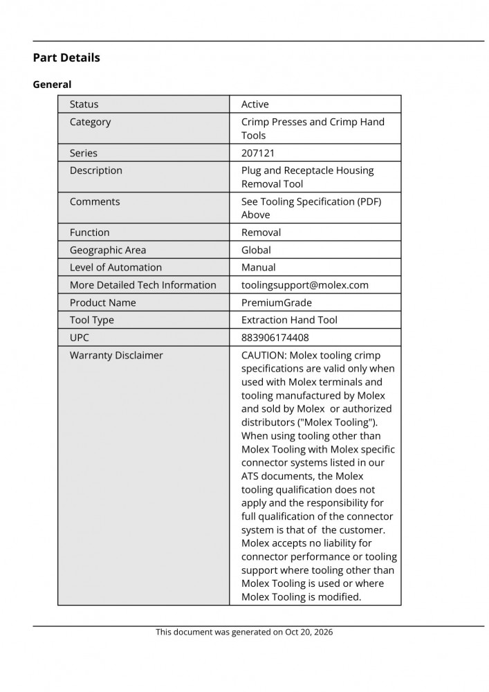 MOLEX 621006400 tooling document, page 2