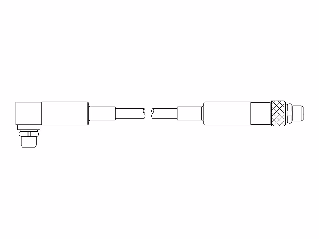 MCX Right-Angle Plug to FAKRA SMB Jack Bulkhead Keying Code D Bordeaux Violet on RG-316 Cable, 90.00mm Length, 50 Ohms