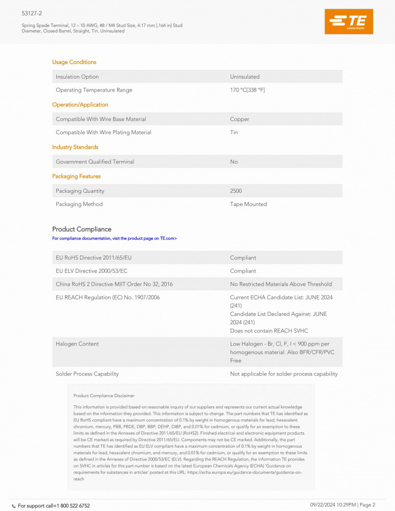 TE Connectivity 53127-2 technical document page 2