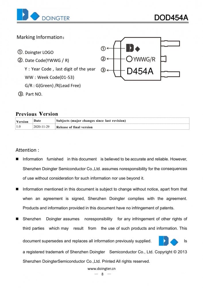 DOD454A datasheet page 8
