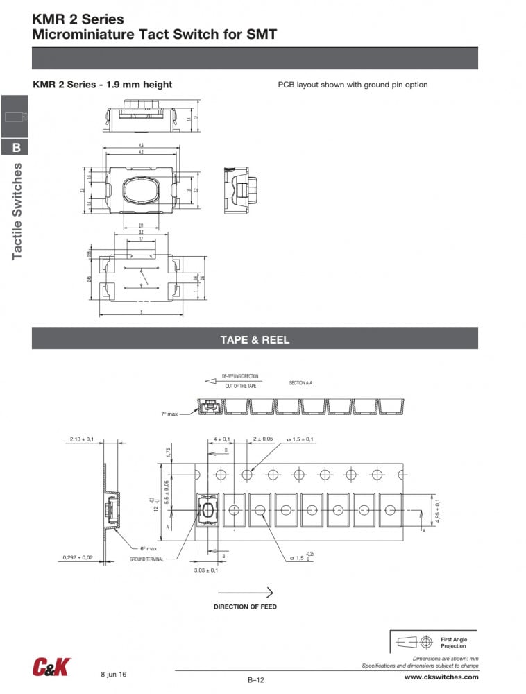 C&K KMR241GLFS datasheet page 2
