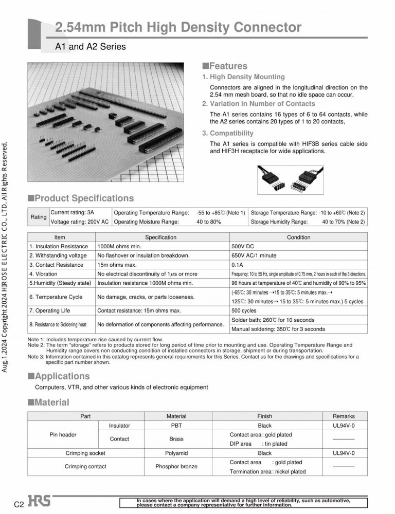 HRS A1 series documentation page 1