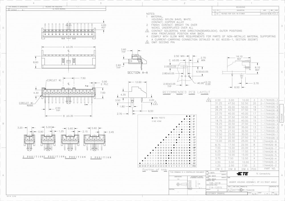 TE Connectivity 1744426-6 technical drawing preview