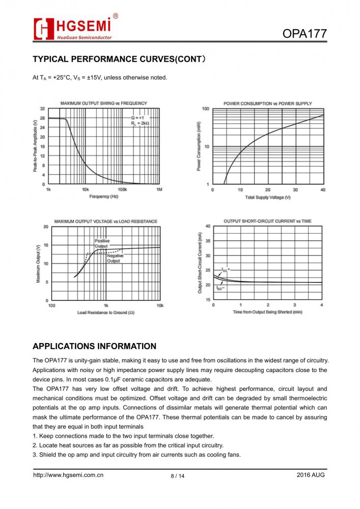 OPA177CN datasheet page 8