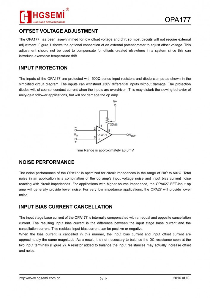 OPA177CN datasheet page 9