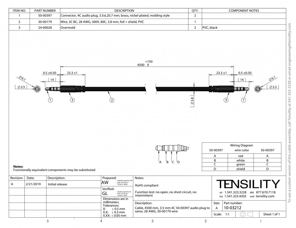 Tensility International 10-03212 product drawing