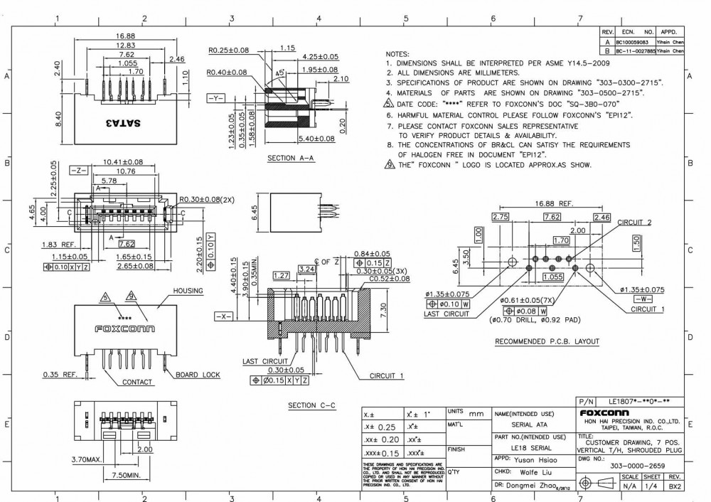 FOXCONN LE18077-Z54D-4H technical document page 1