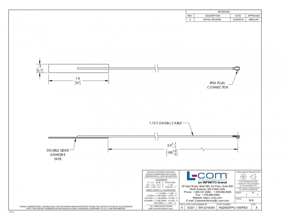 HG2403FPU-100IPEX technical document page