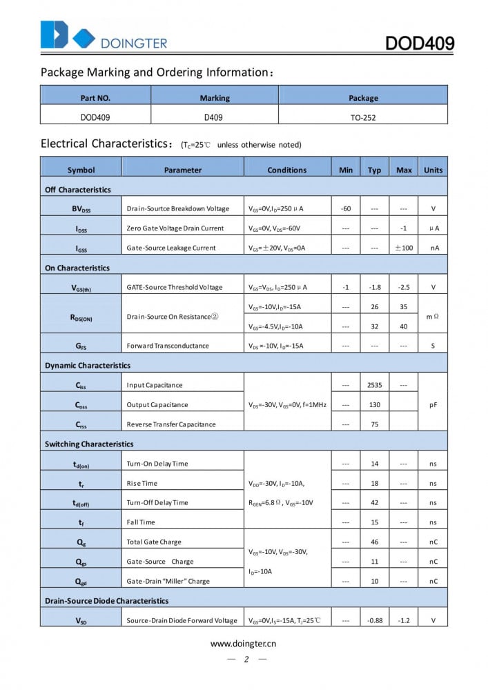 DOD409 datasheet page 2