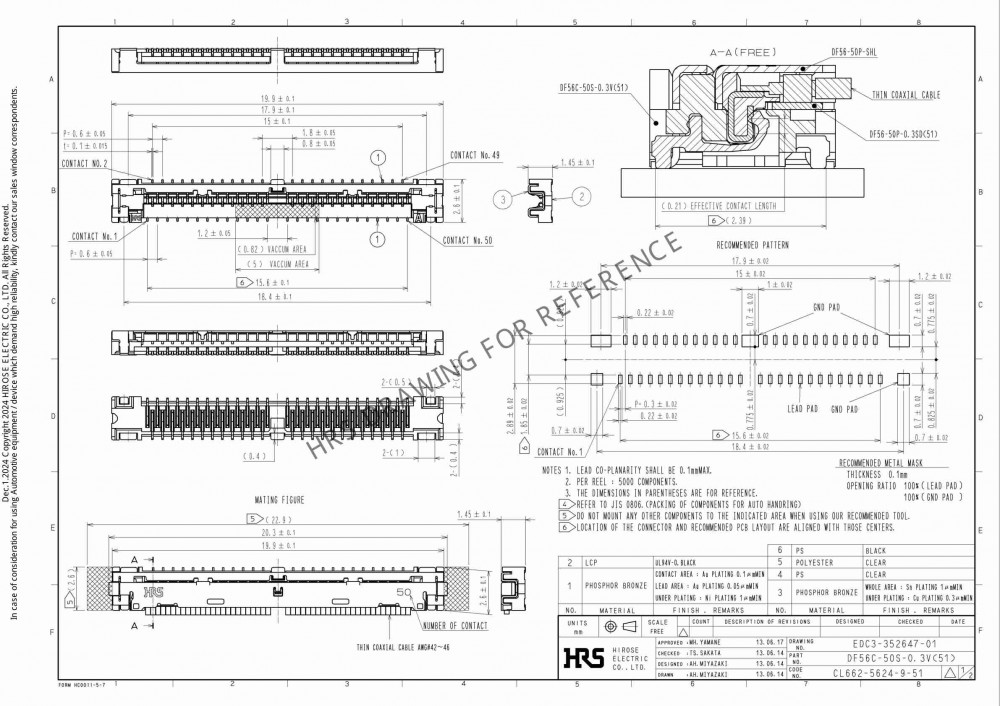 HRS DF56C-50S-0.3V(51) drawing page 1