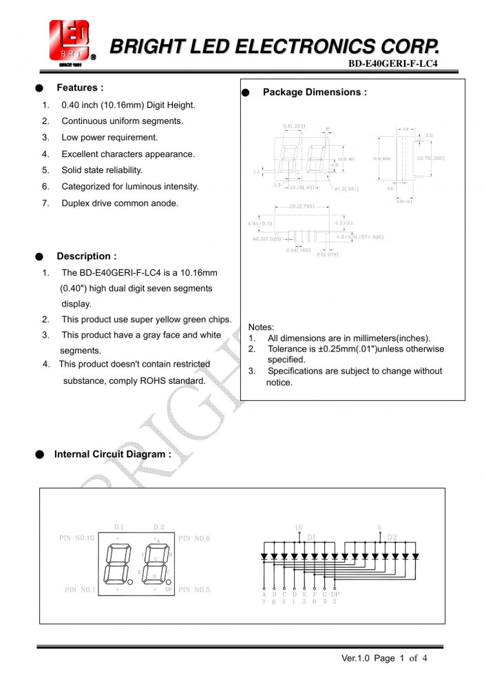 BD-E40GERI-F-LC4 documentation page 1