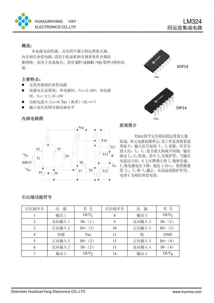 LM324 technical document page 1