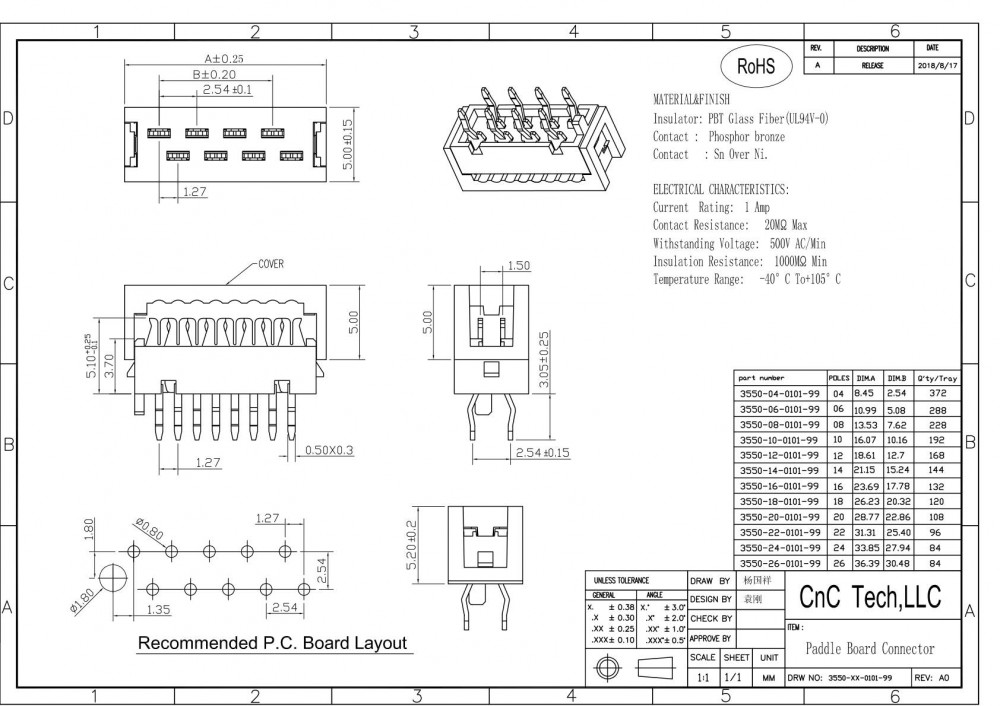 CNC Tech 3550-18-0101-99 technical drawing