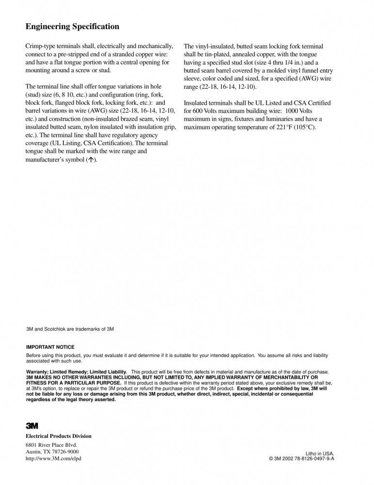 3M MVU14-14FLK technical document page 2