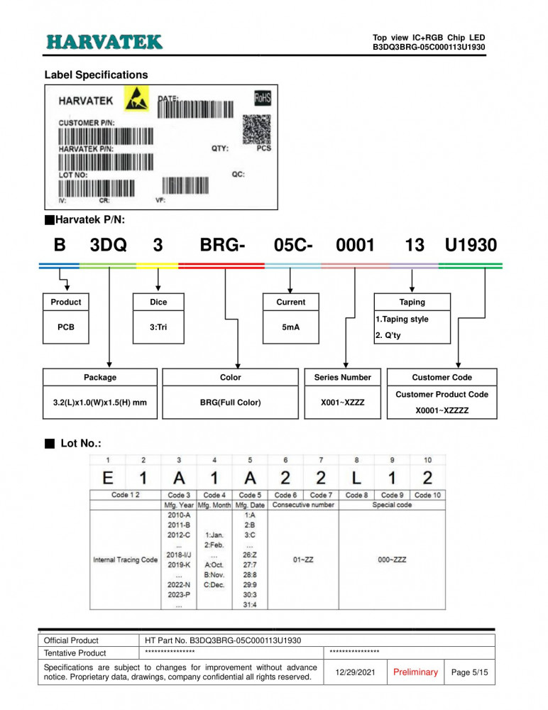Harvatek datasheet page 5