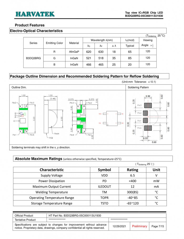 Harvatek datasheet page 7