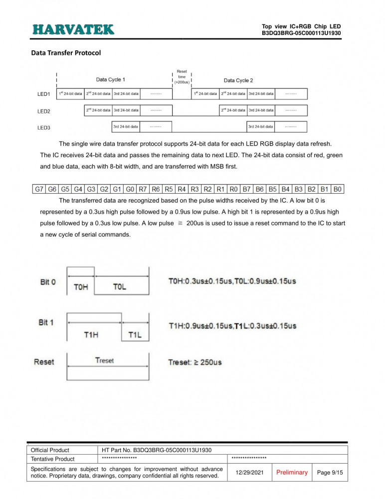 Harvatek datasheet page 9