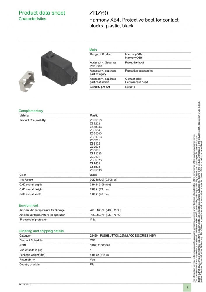 ZBZ60 technical document page 1