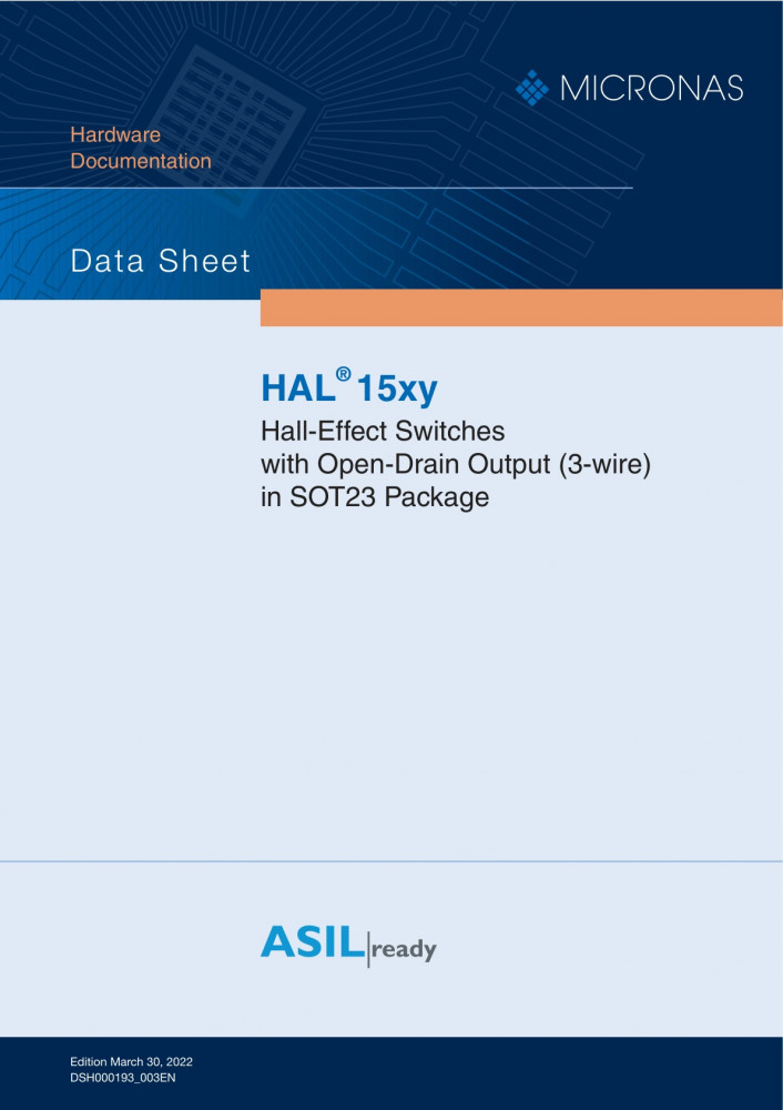 HAL 15xy datasheet page 1