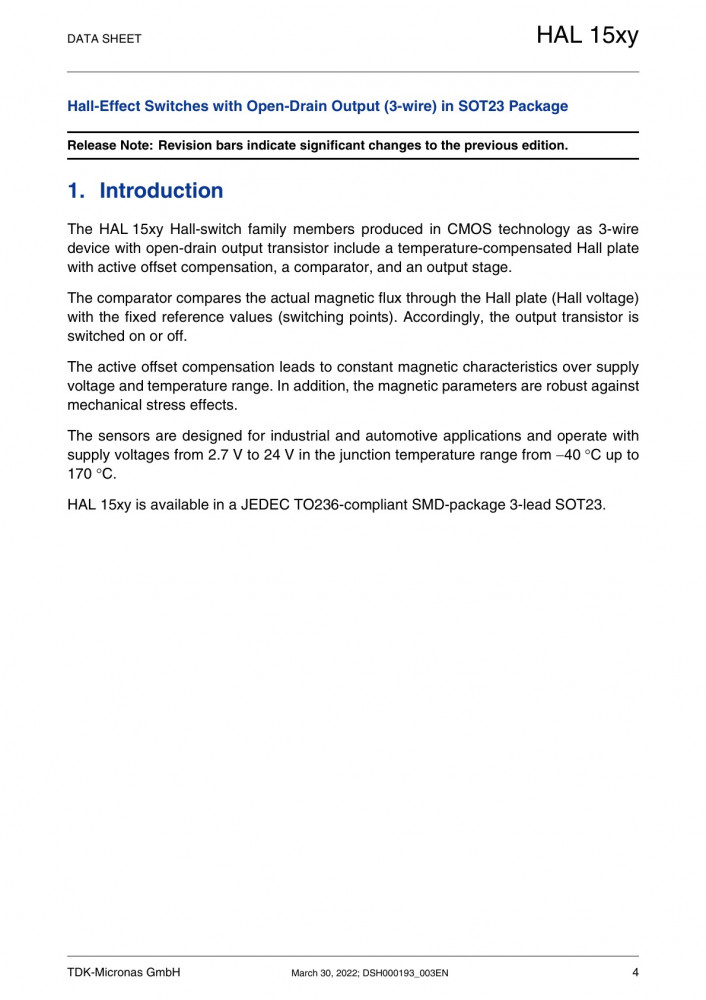 HAL 15xy datasheet page 4