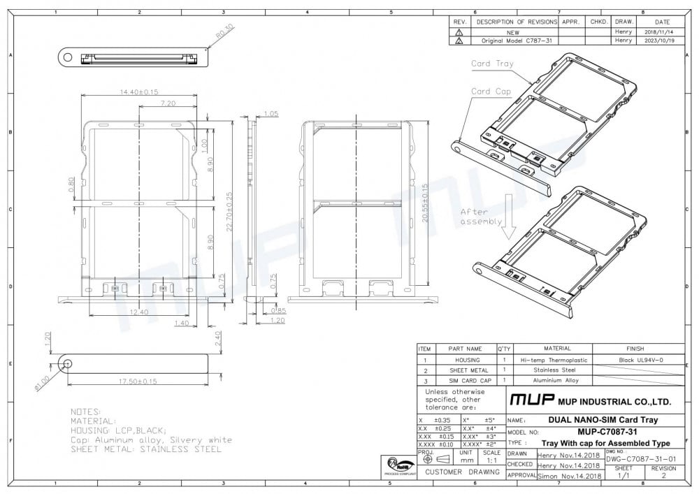MUP C7087-31 technical document preview