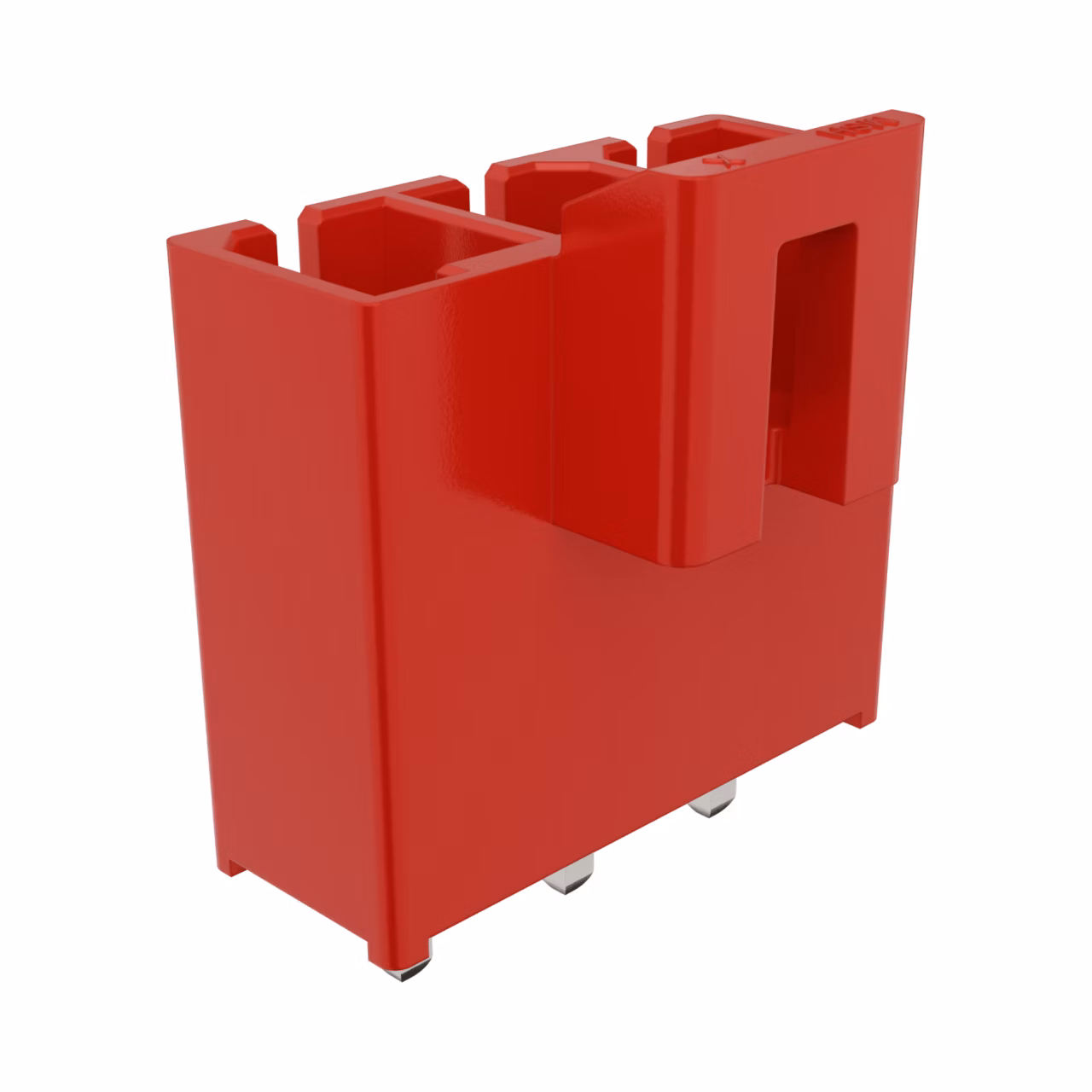 Mega-Fit ColorLock Vertical Header, 5.70mm Pitch, Single Row, 3 Circuits, Matte Tin (Sn) Plating, Glow-Wire Capable, Tray, Red for sale