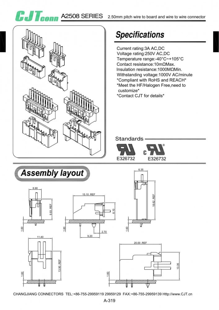 CJT A2508 series datasheet page 1