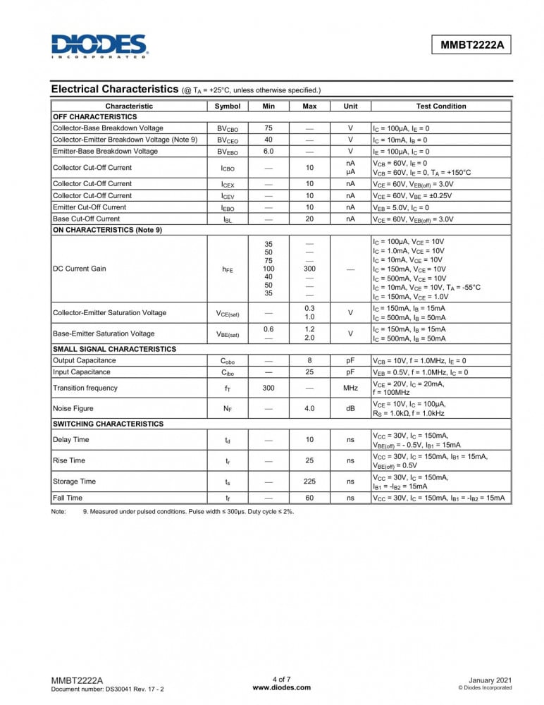 MMBT2222A-7-F datasheet page 4