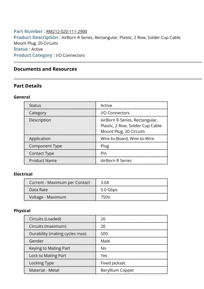 RM212-020-111-2900 technical document page 1