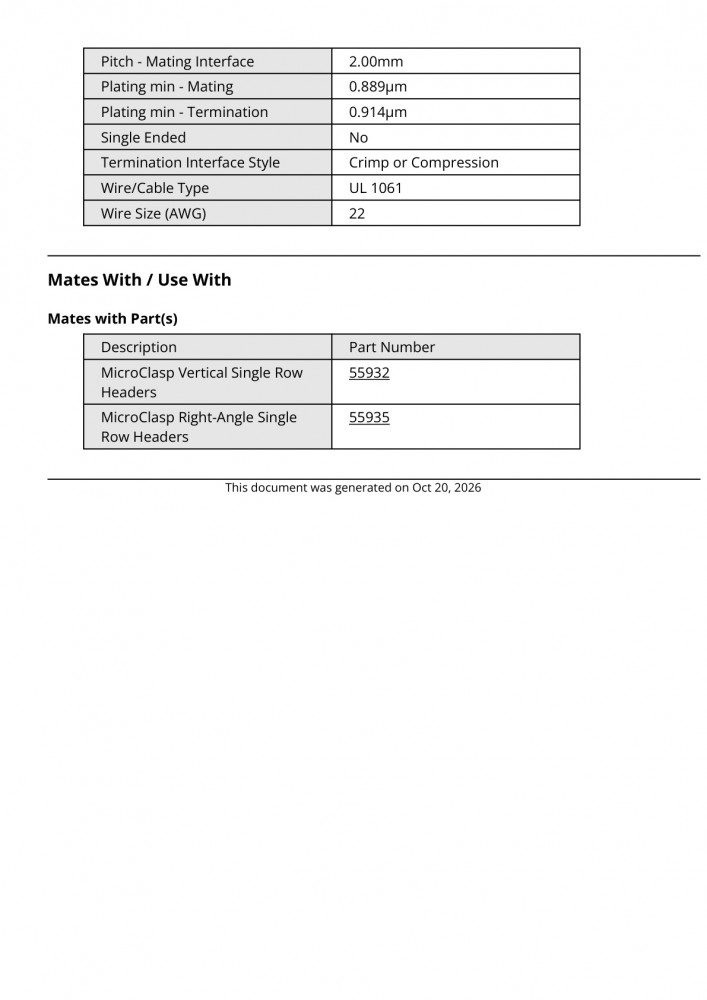 Technical document image 3 for MOLEX 151360405