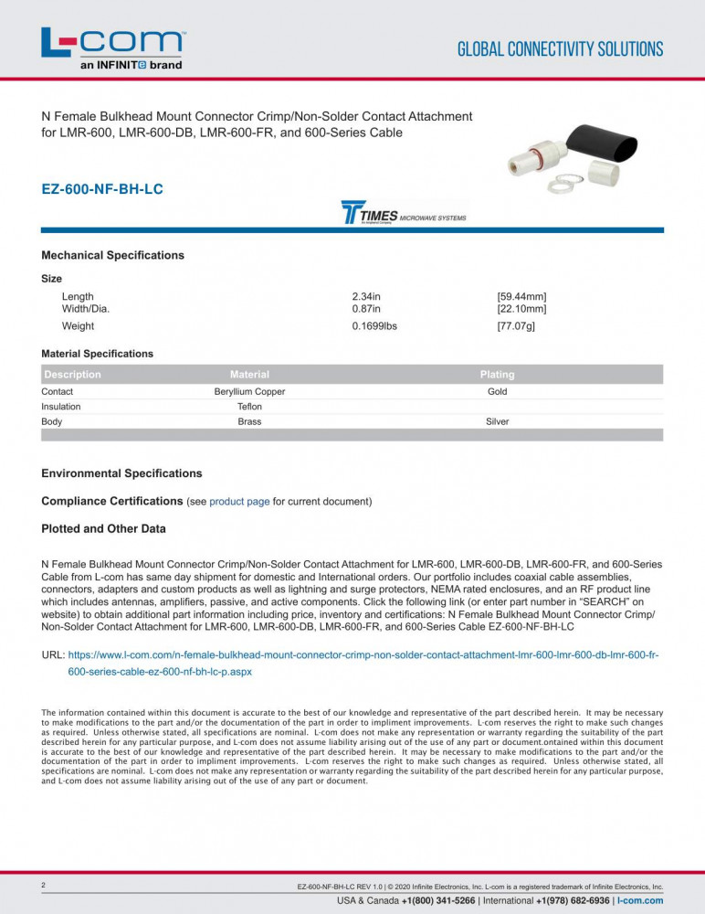 EZ-600-NF-BH-LC technical document page 2