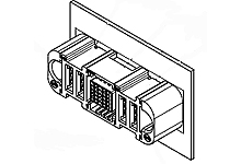 EXTreme Ten60Power Vertical Receptacle with Side Guides, 30 Signal Circuits, Press Fit Tail