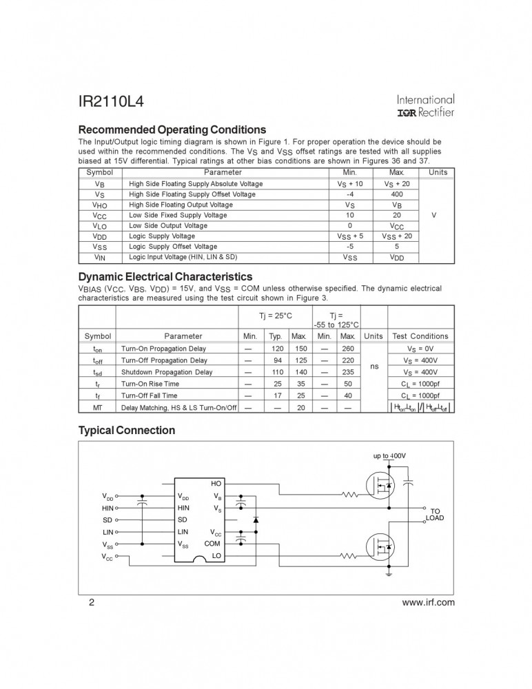 IR2110L4 datasheet page 2