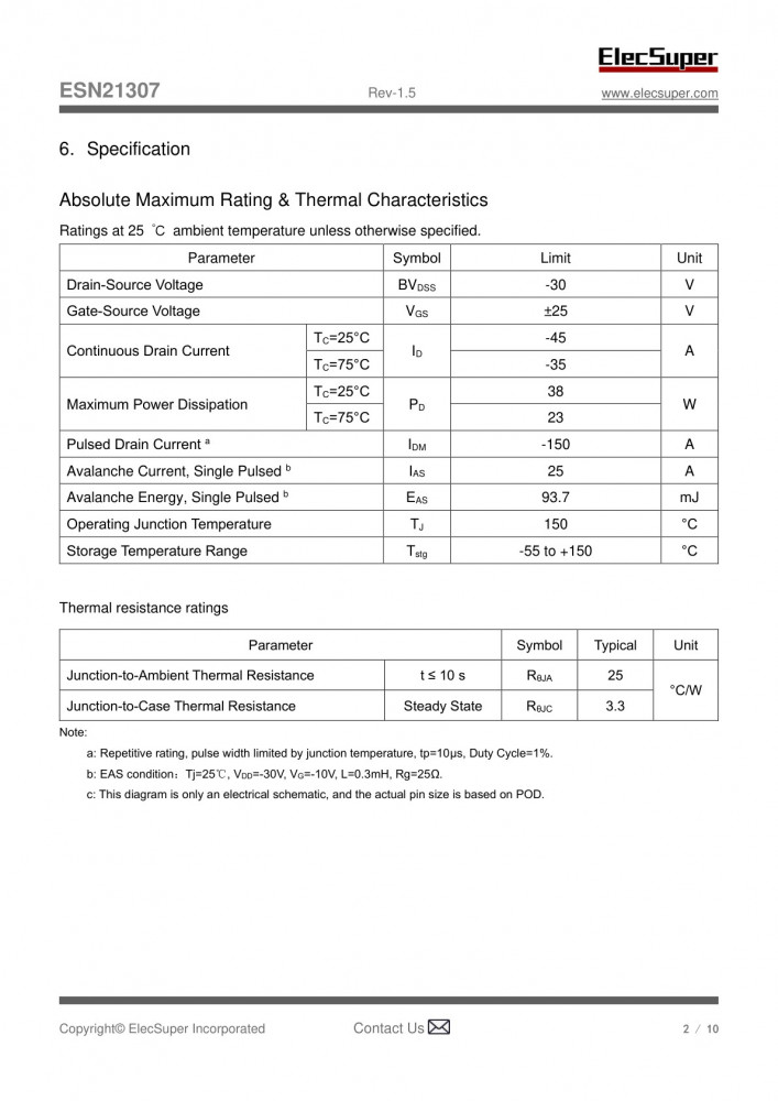 ESN21307 datasheet page 2