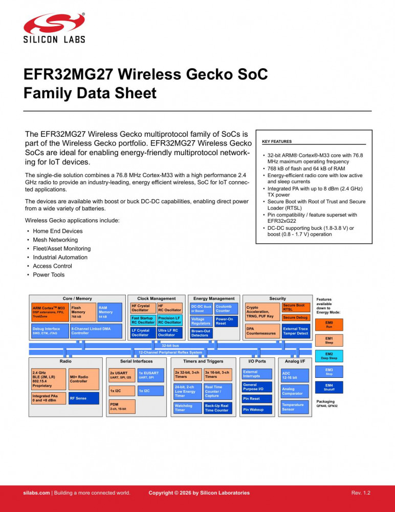 EFR32MG27 document preview, page 1
