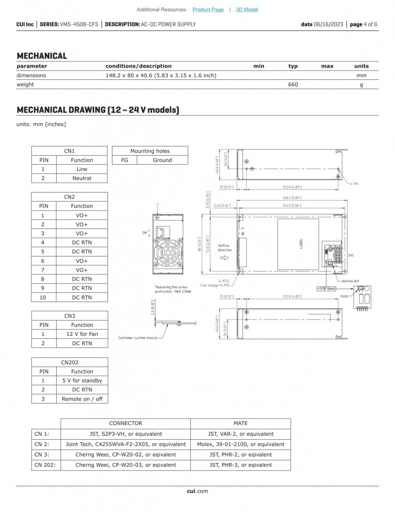 VMS-450B-54-CFS technical document page 4