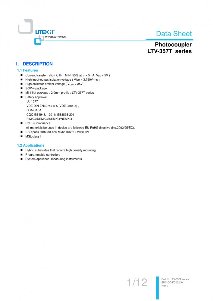 LTV-357T datasheet page 2