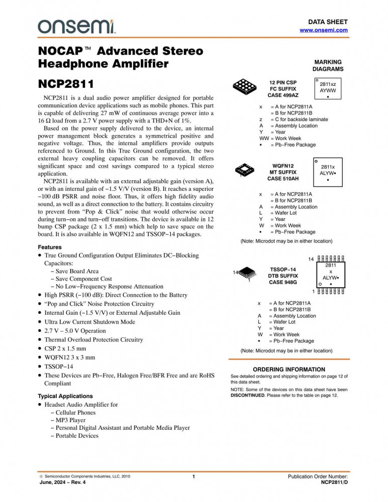 NCP2811 document page 1