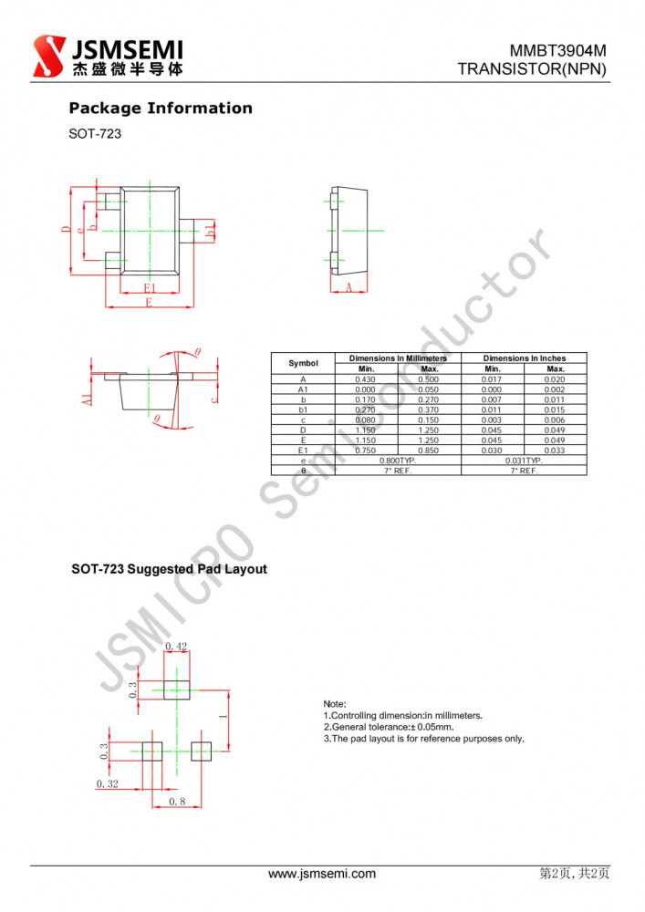 MMBT3904M-JSM datasheet page 2