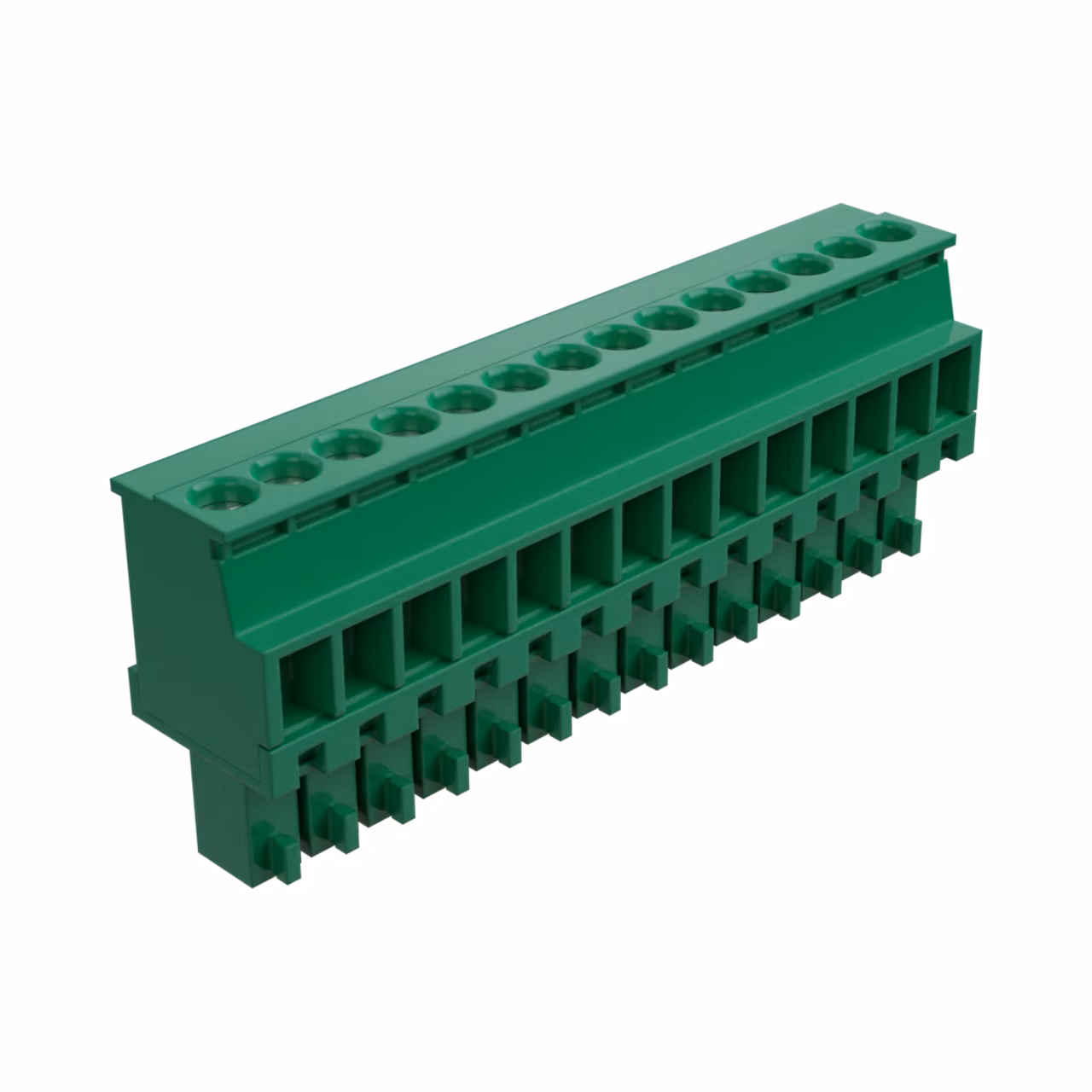 3.50mm Pitch Eurostyle Vertical Plug, Front Wire Entry, Green Housing, Gold (Au) Plated, 14 Circuits for sale