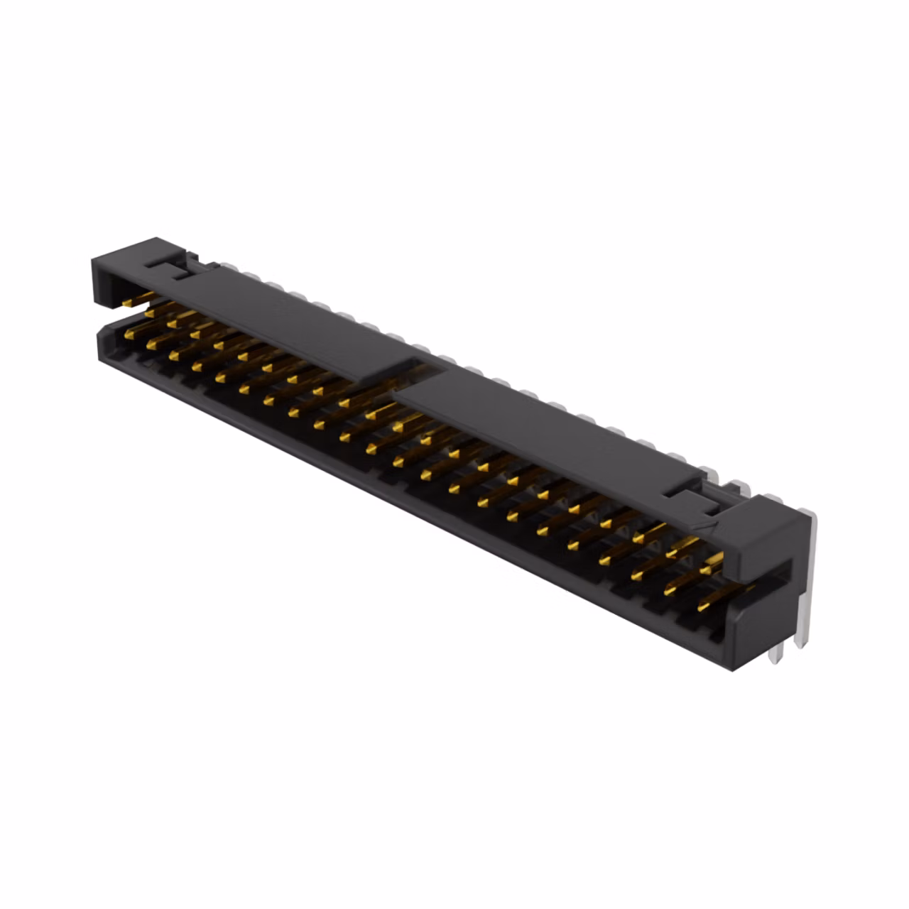 2.00mm Pitch, Milli-Grid PCB Header, Dual Row, Right-Angle, Through Hole, 44 Circuits, 0.38µm Gold (Au) Plating, 3.50mm Tail Length, Dual Side Slots, Dual Friction Locks, Center Polarization, Tube for sale