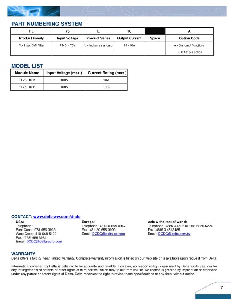 FL75L10A datasheet page 7