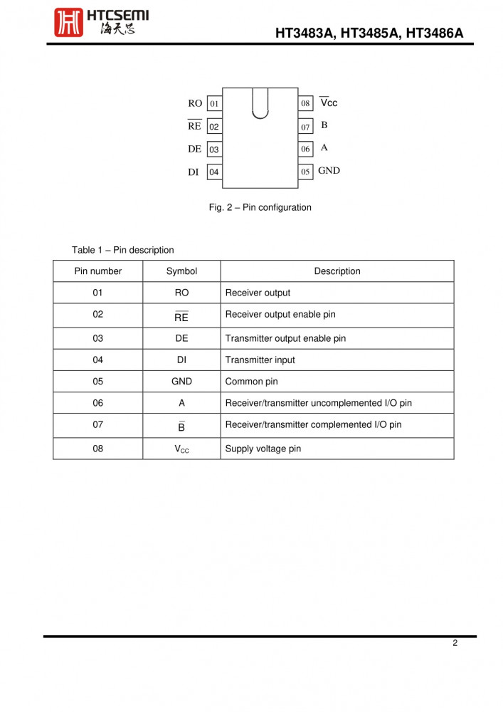 HT3485ARZ technical document page 2
