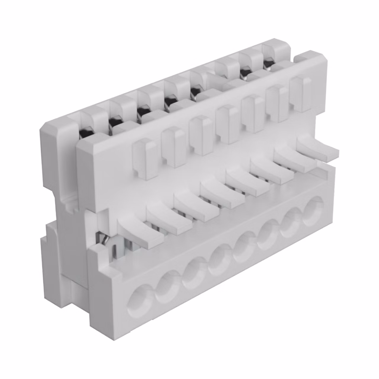 Appli-Mate RAST 2.5 IDT Housing, 2.50mm Pitch, Female, 8 Circuits, Position Keys A and I Removed, Open Endwalls, Polarizing Rib Between 5/6 for sale