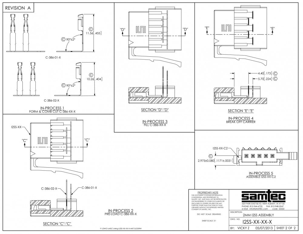 Samtec I2SS-05-24-T technical drawing page 2