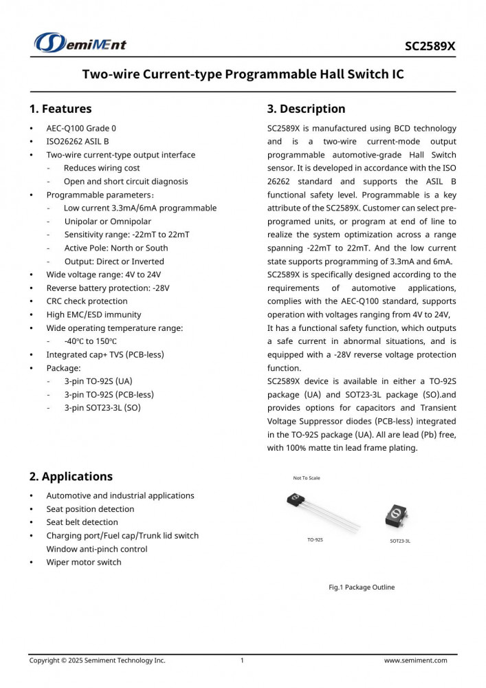 SC25895 datasheet page 1