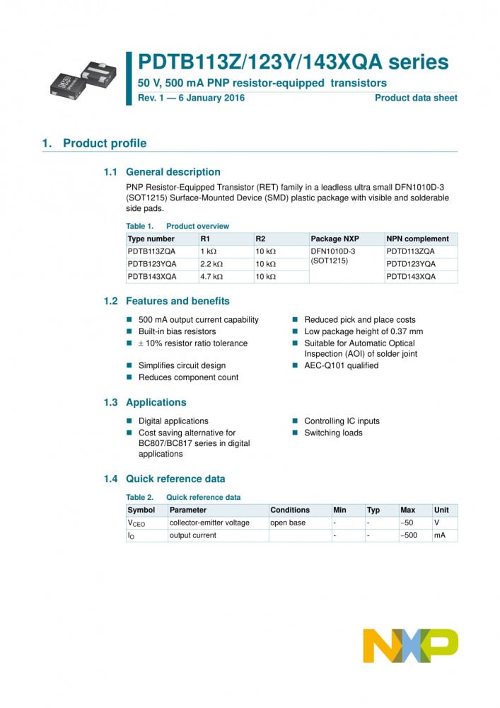 PDTB143XQAZ datasheet page 2