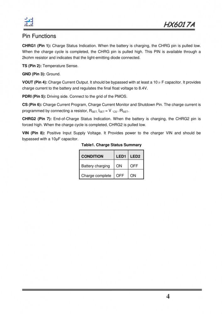 HX6017A datasheet page 4
